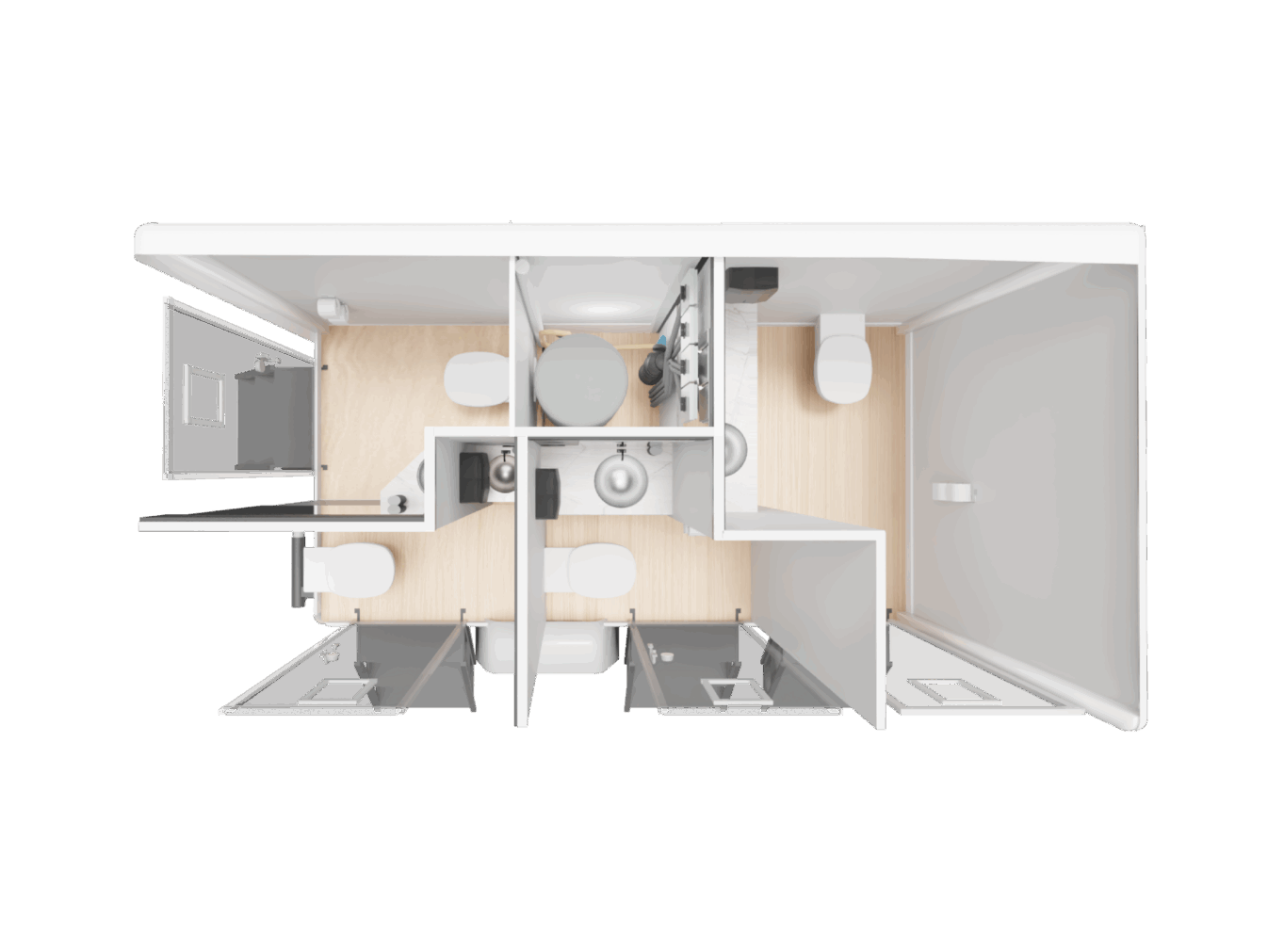 Regal 4 Stall Restroom Trailer - Service Sanitation